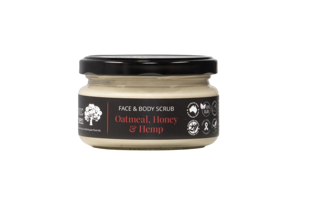 Face & Body Scrub Oatmeal, Honey & Hemp - Organic for Men